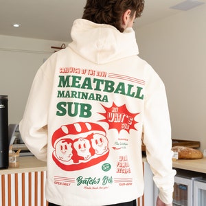 Meatball Marinara Sub Unisex Graphic Hoodie in Vanilla - Etsy