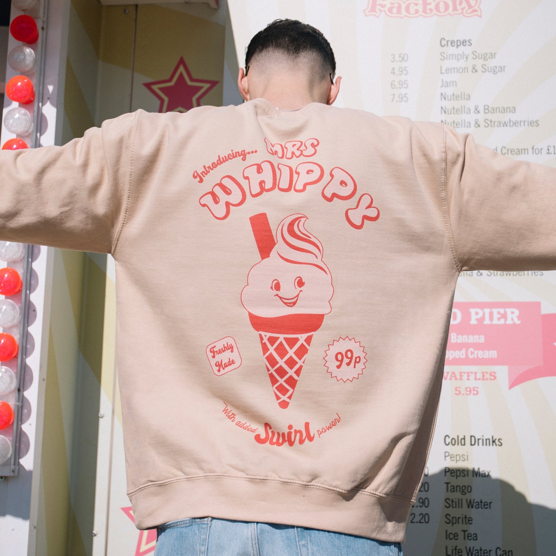 Mrs Whippy Men's Ice Cream Graphic Sweatshirt - Etsy