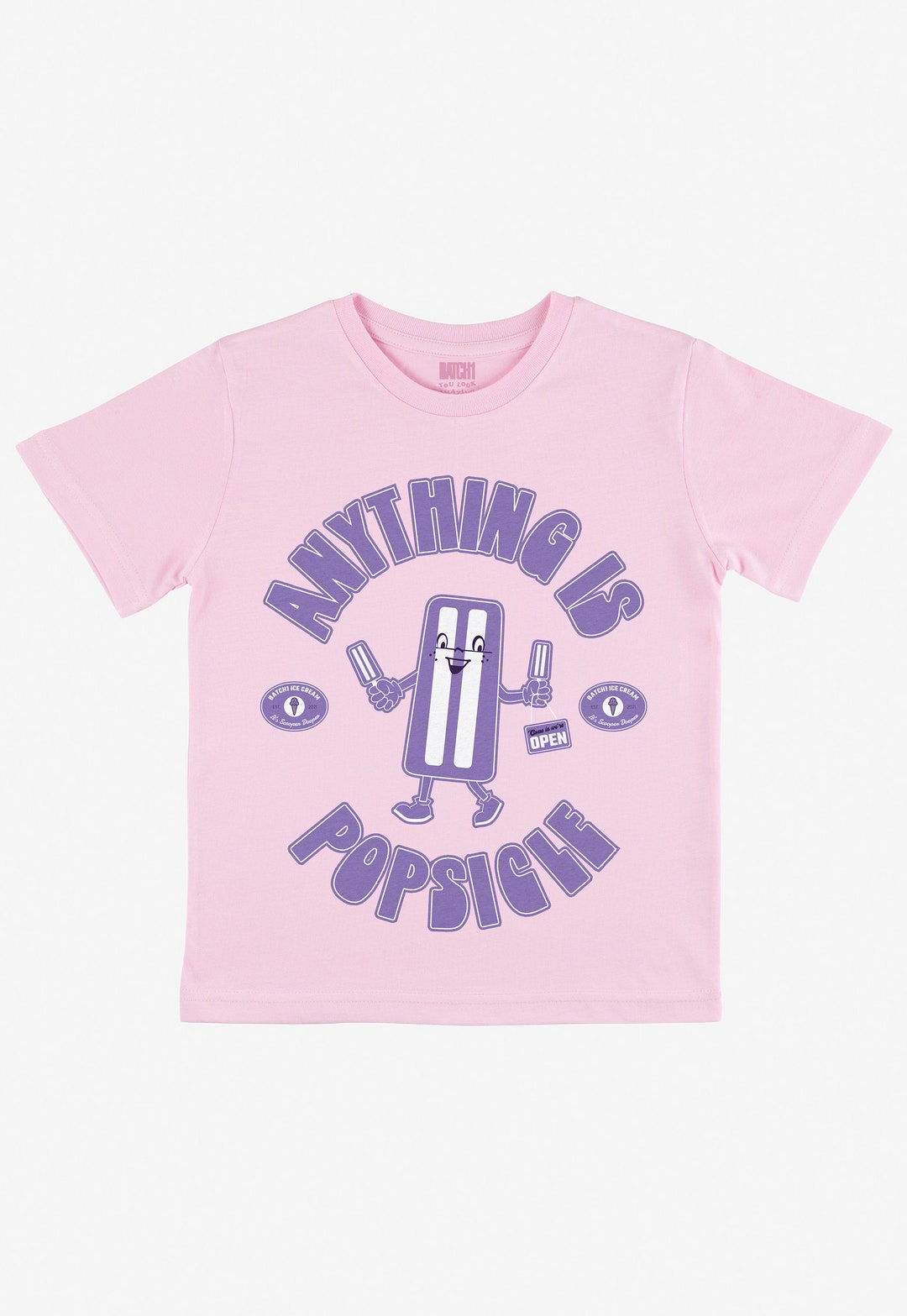 Anything is Popsicle Kids Ice Cream Slogan T-shirt in Pink - Etsy