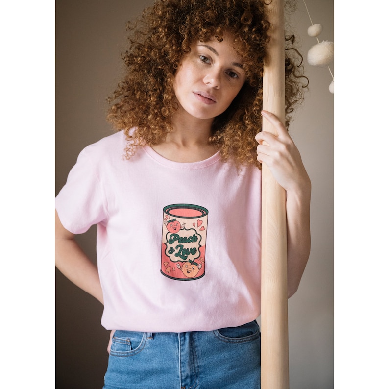 Peach and Love Women's Slogan T-shirt - Etsy