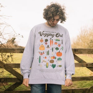 Vegging Out Men's Vegetable Guide Sweatshirt - Etsy