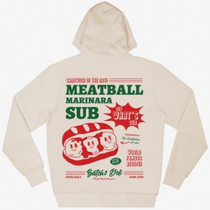 Meatball Marinara Sub Unisex Graphic Hoodie in Vanilla - Etsy