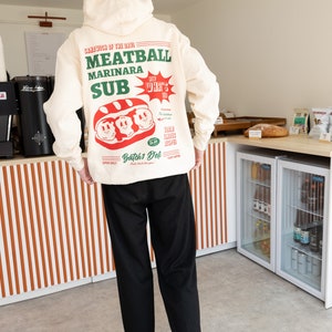 Meatball Marinara Sub Unisex Graphic Hoodie in Vanilla - Etsy