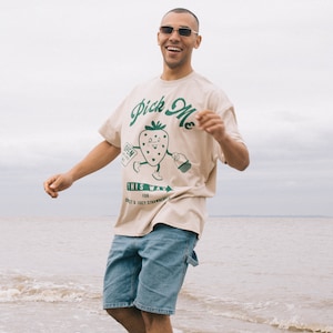 Pick Me Men's Staycation T-shirt With Strawberry Graphic - Etsy