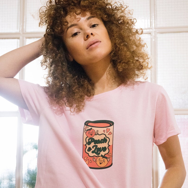 Peach and Love Women's Slogan T-shirt - Etsy