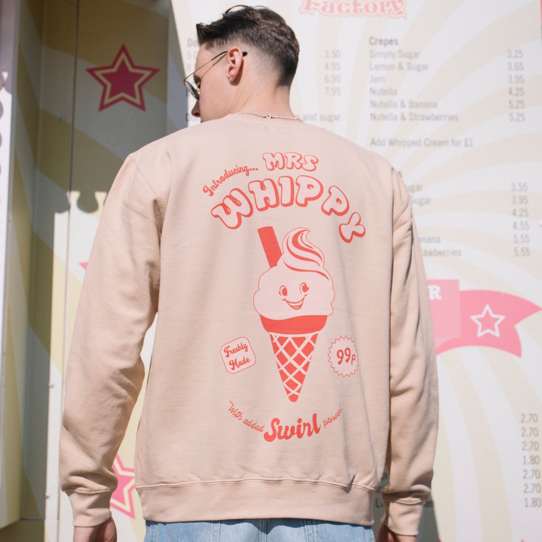 Mrs Whippy Men's Ice Cream Graphic Sweatshirt - Etsy
