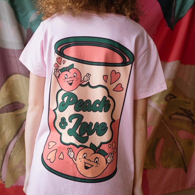 Peach and Love Women's Slogan T-shirt - Etsy