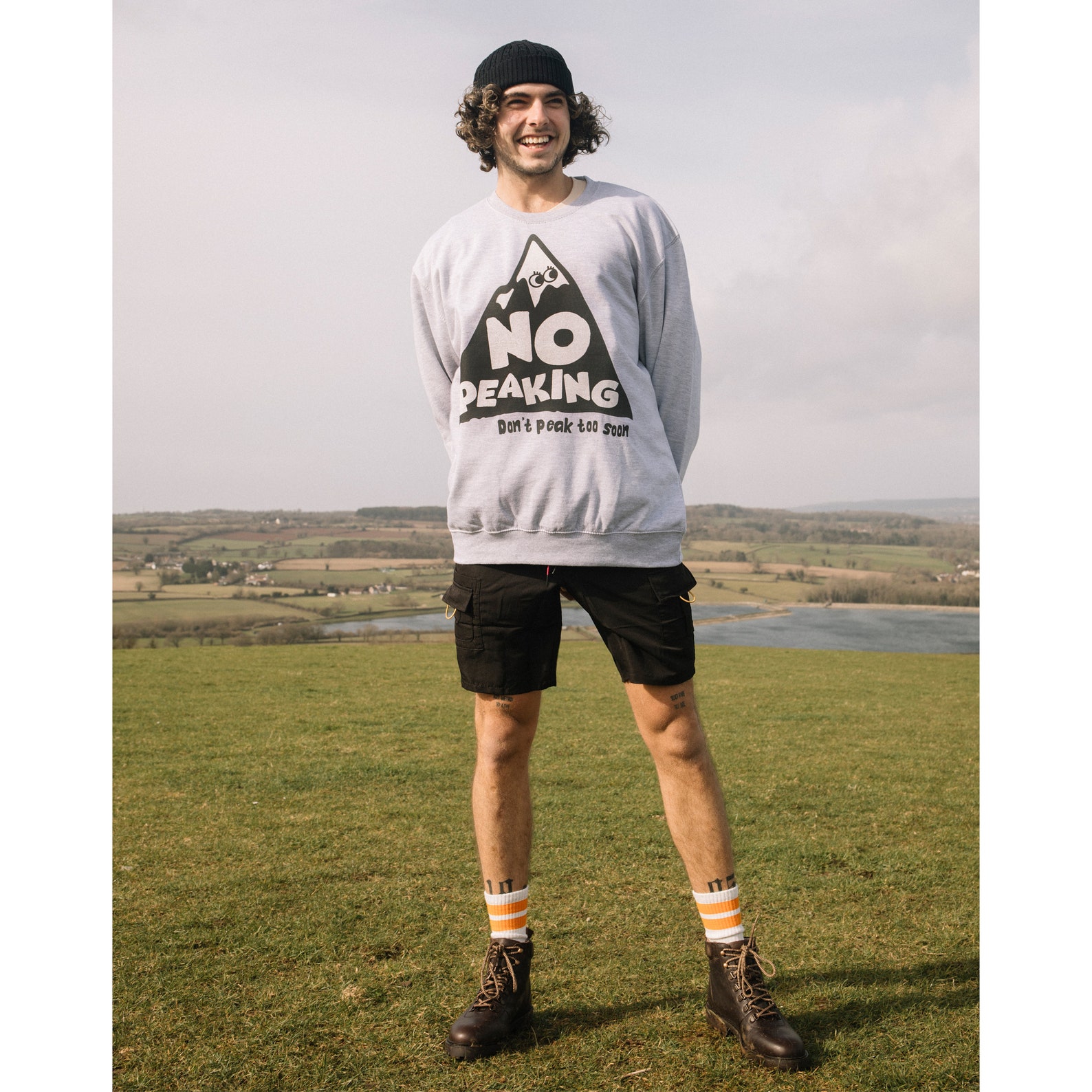 No Peaking Men's Slogan Sweatshirt | Etsy