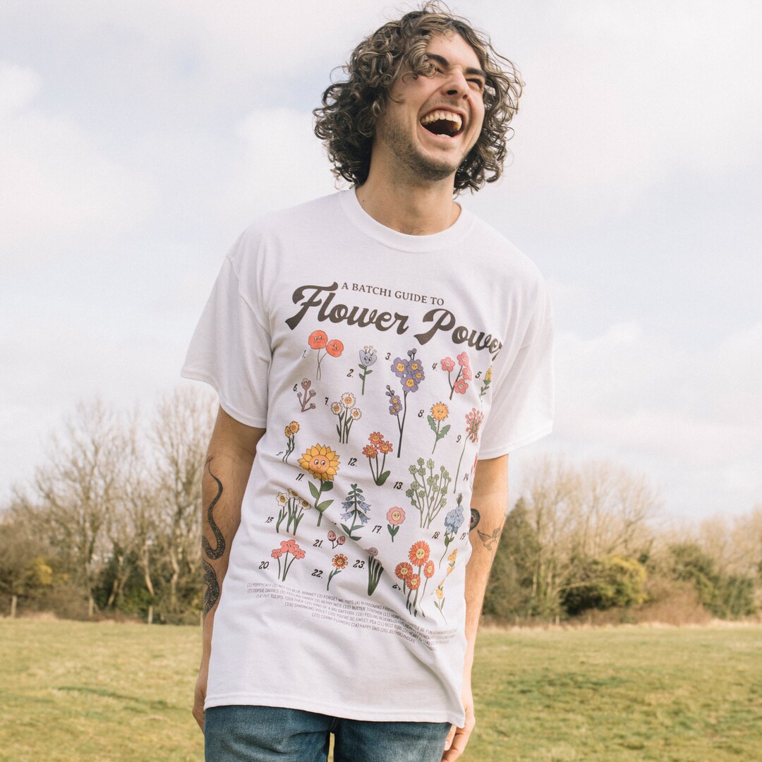 Flower Power Unisexflower Guide T-shirt in White - Etsy