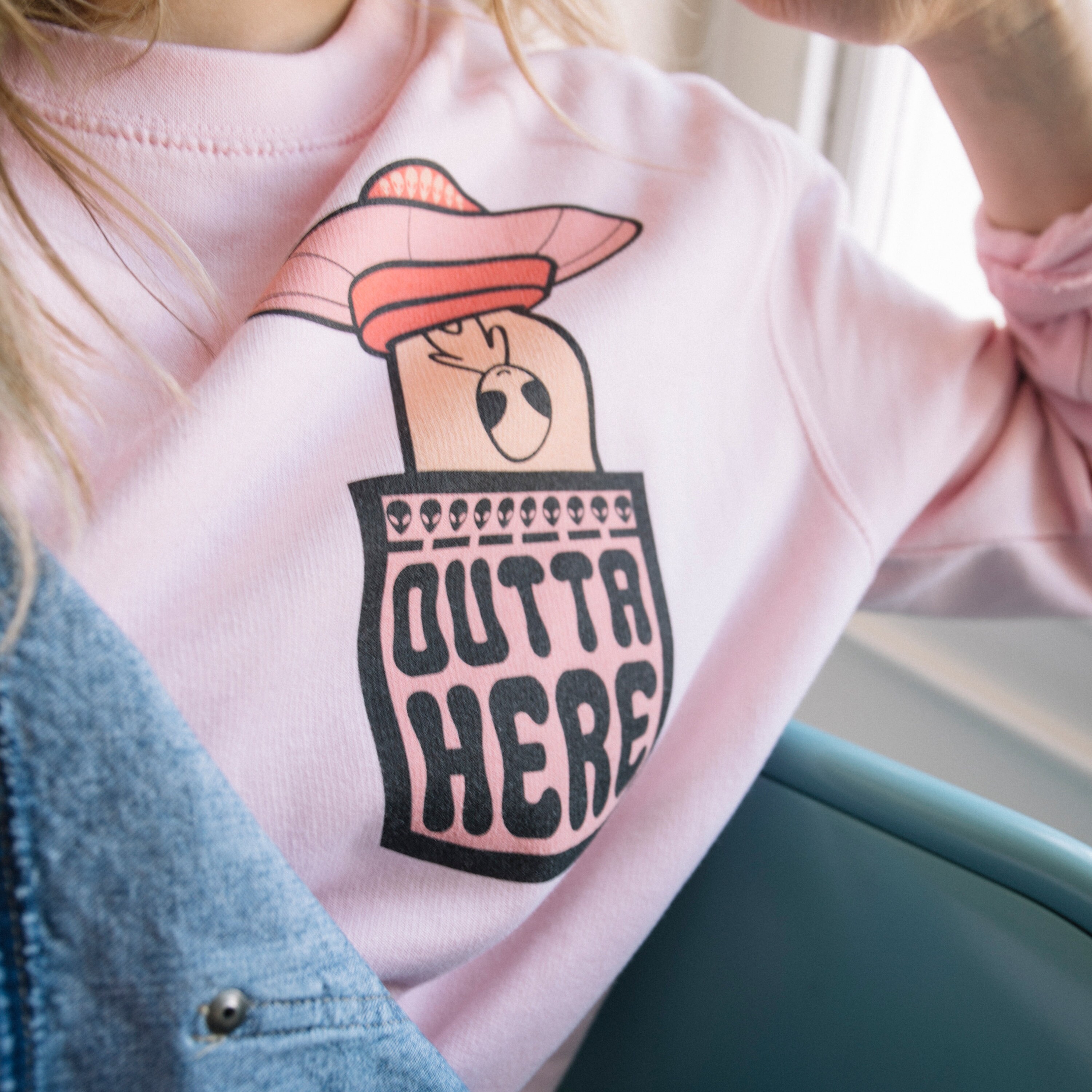 Outta Here Women's Pocket Print Slogan Sweatshirt - Etsy