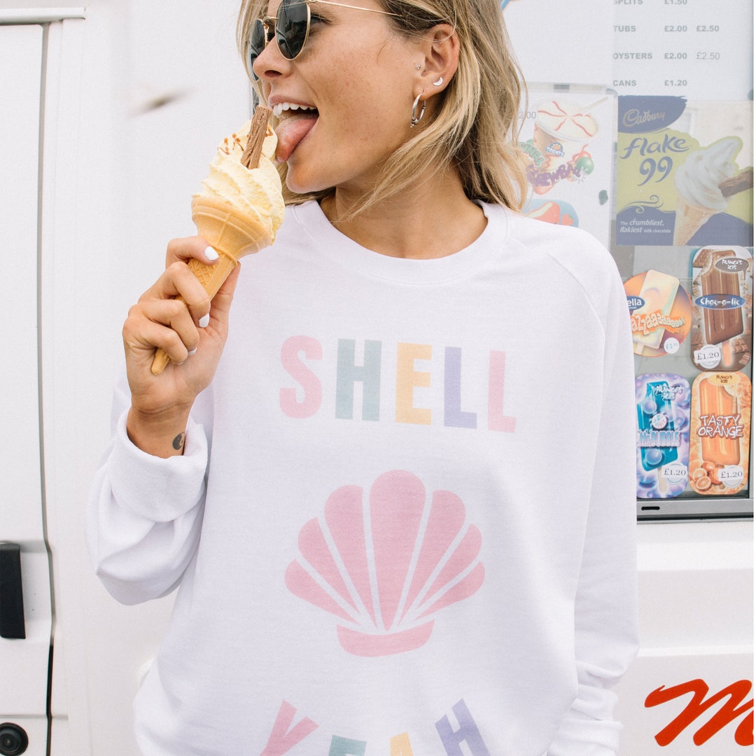 Shell sì Donna Estate Beach Slogan Felpa - Etsy Italia