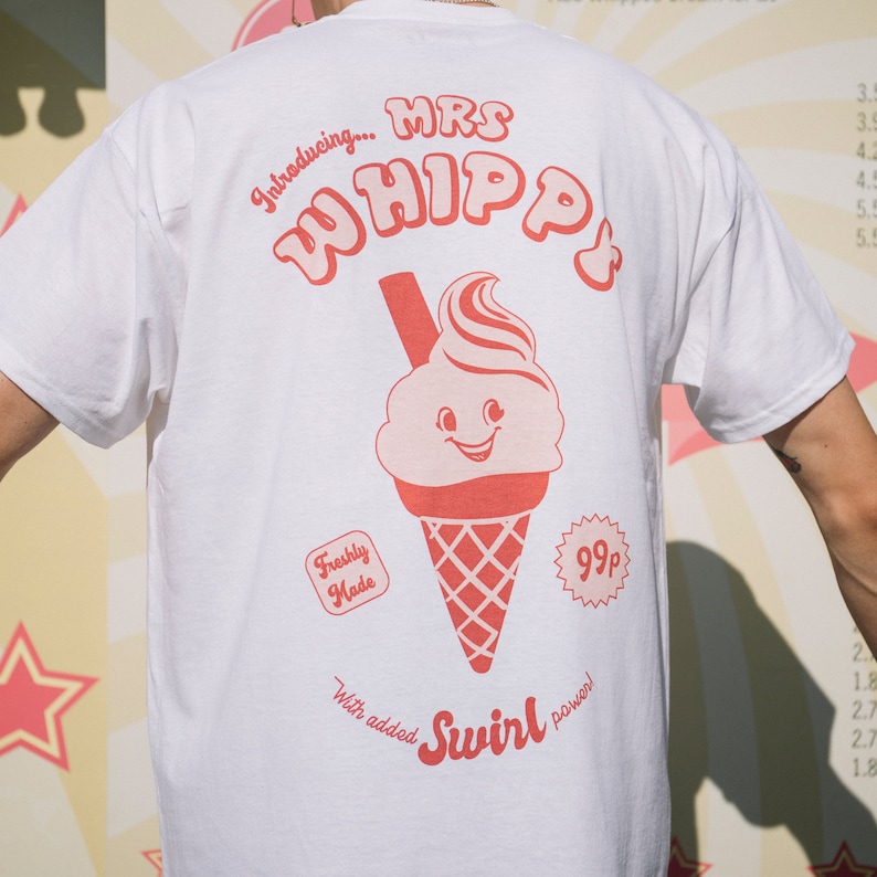 Mrs Whippy Ice Cream Graphic T-shirt in White - Etsy
