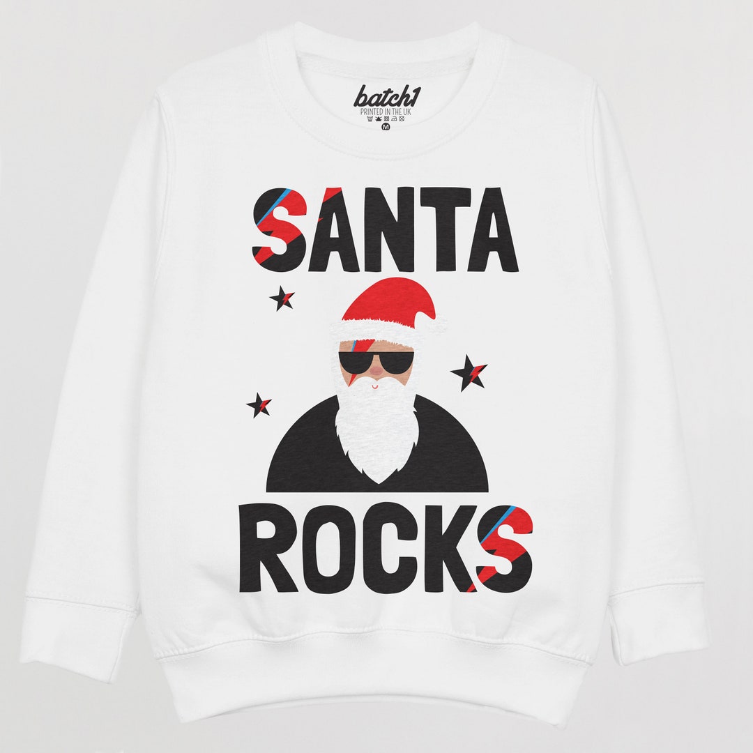 Santa Rocks Children's Christmas Jumper - Etsy