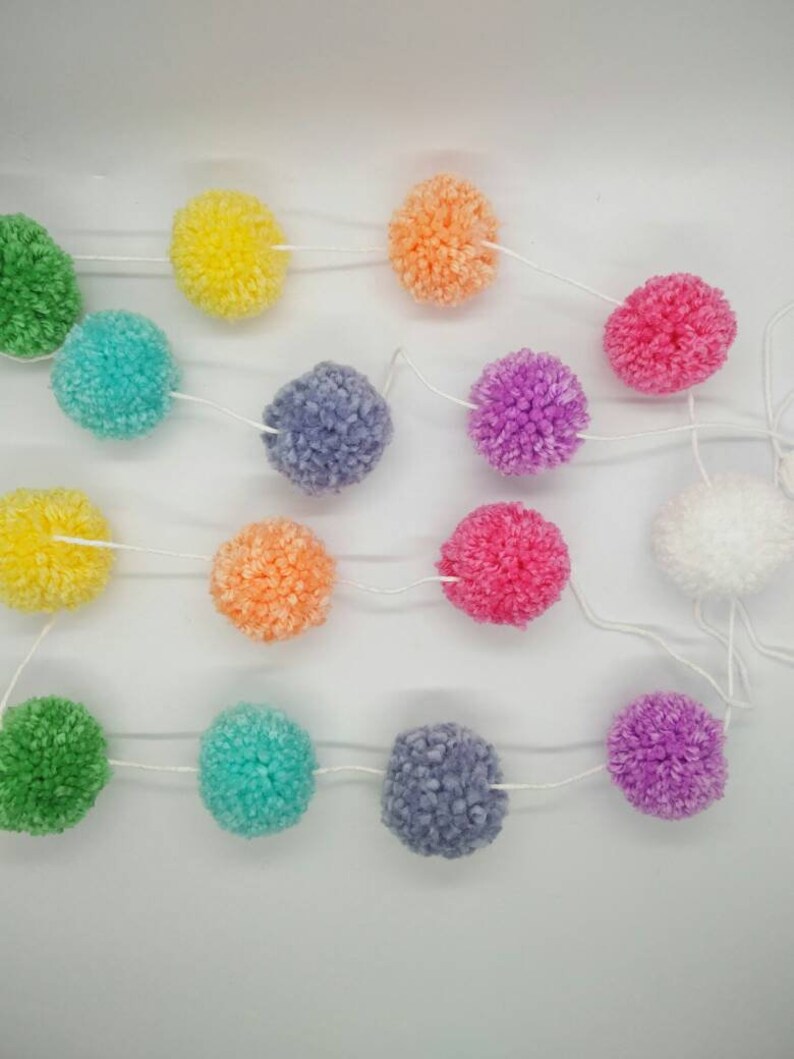 Pastel Pom Pom Garland Girl Baby Shower Birthday Party | Etsy