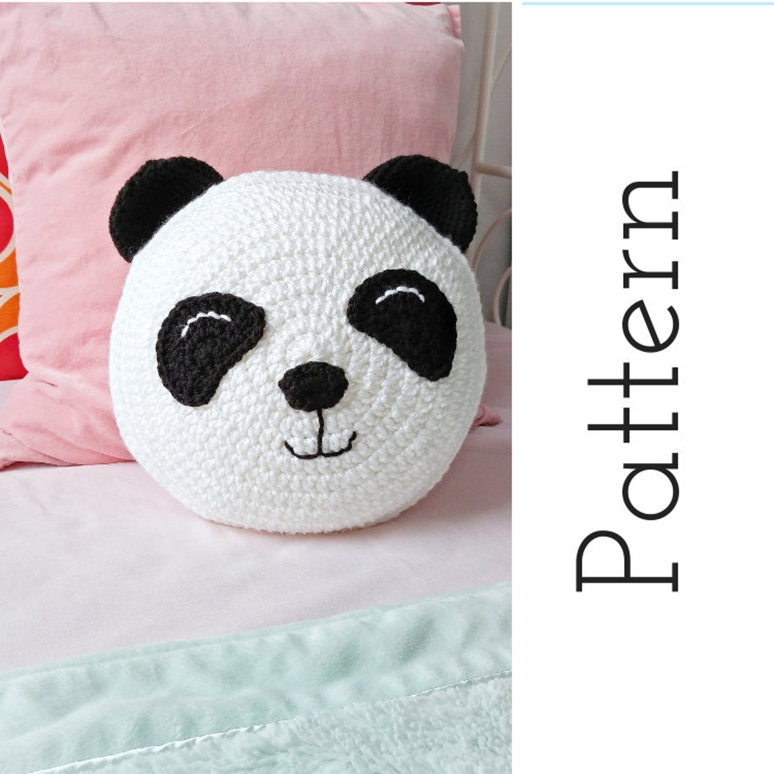 Crochet Panda PIllow Pattern/ Crochet Pillow pattern/ crochet - Etsy Polska