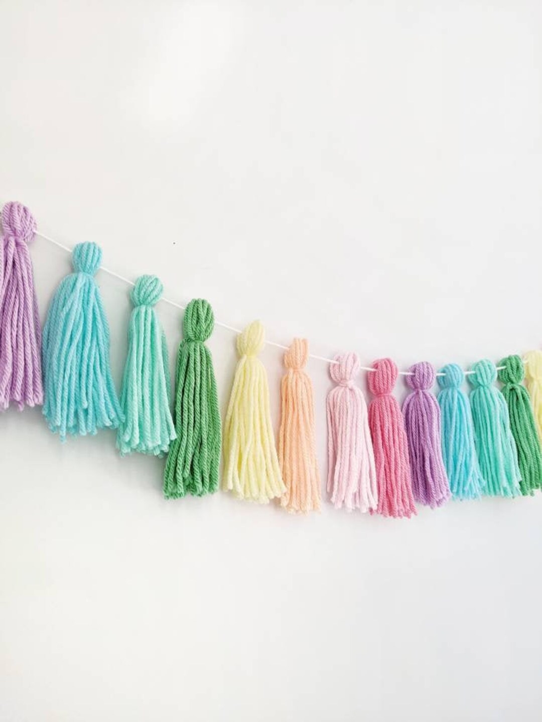 Pastel Rainbow Tassel Garland Wall Hanging Rainbow Tassel Bunting Banner Tassel Garland