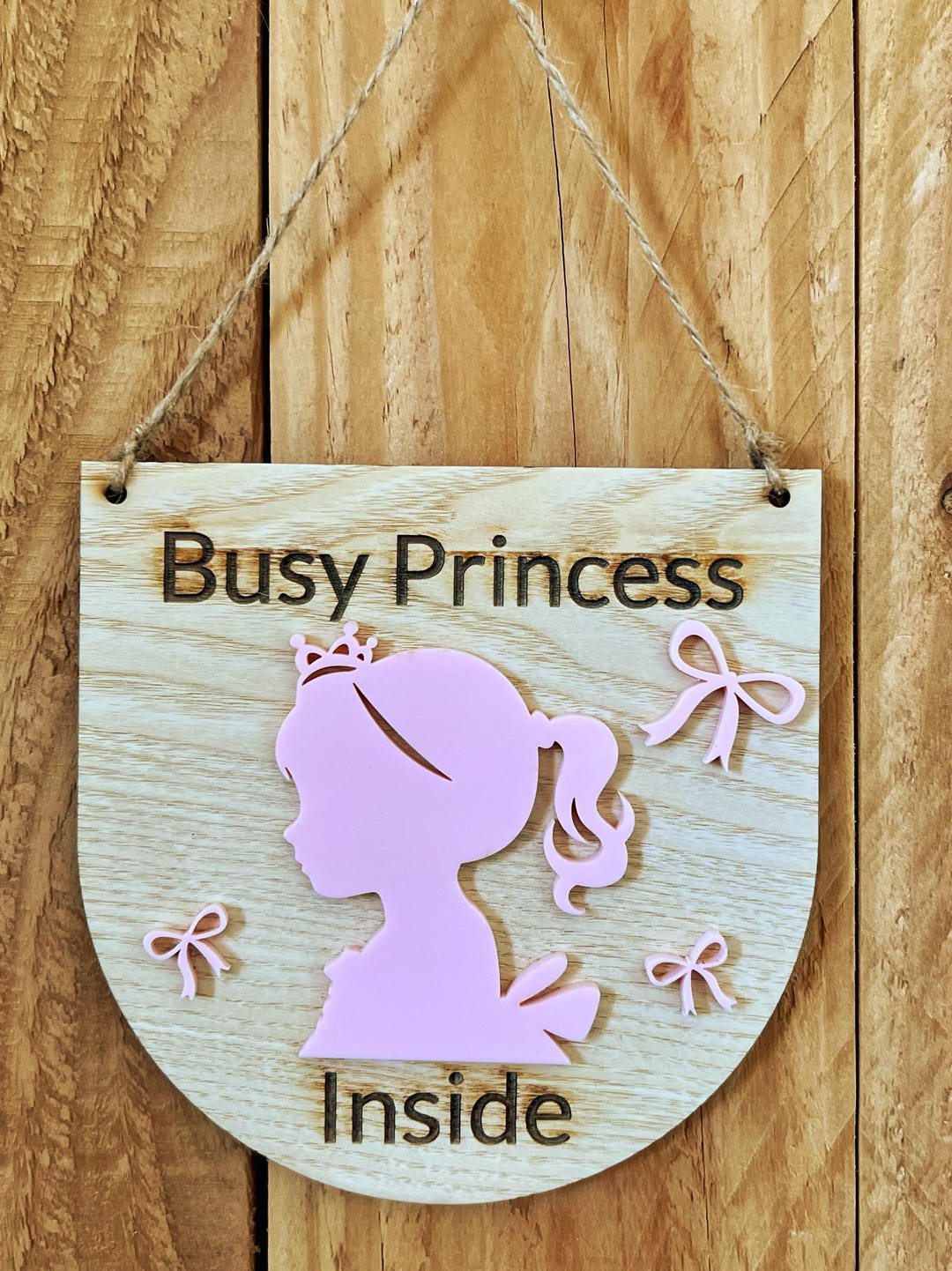 Wood & Acrylic Princess Sign Bedroom Door Sign Machine Lasered for ...