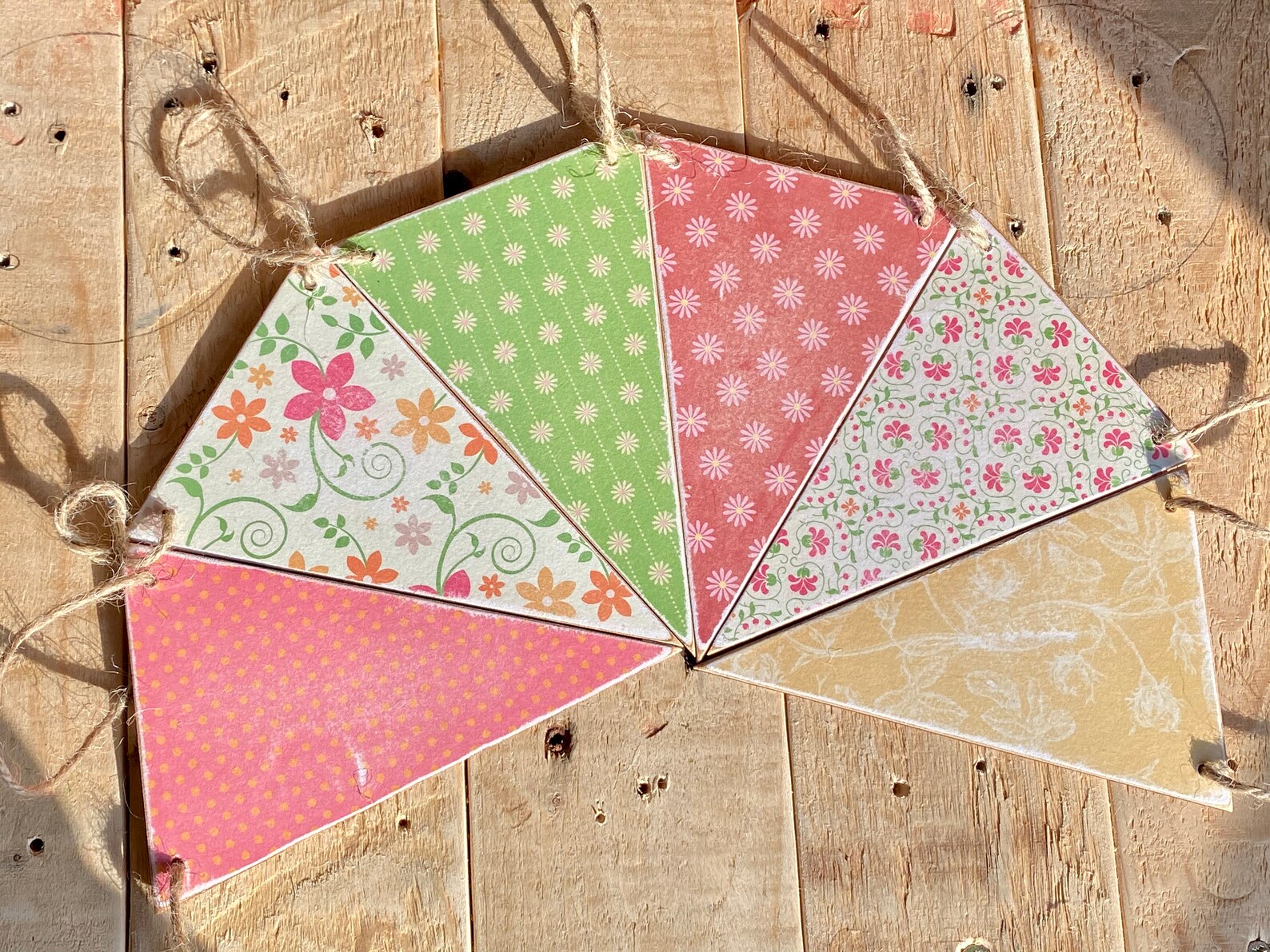 Beautiful Floral Spotty Hanging Bunting Handmade Bunting | Etsy