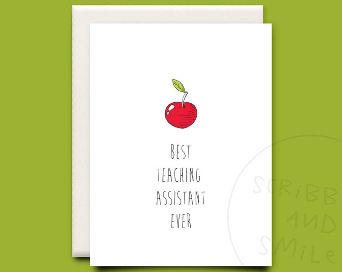 Best Teaching Assistant Ever - Thank You Card - Thank You Teaching ...