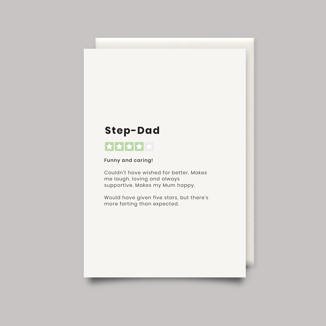 Funny Step Dad Card - Greeting Card - Birthday Card - Step-dad Card ...