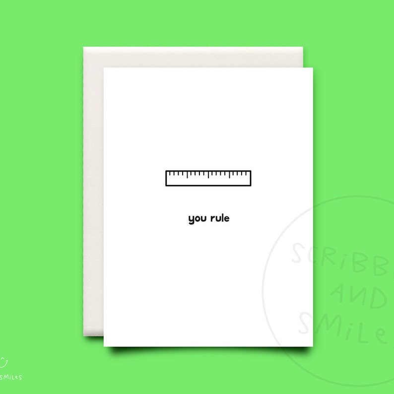 You Rule Teacher Card Thank You Teacher Card Greeting Card - Etsy