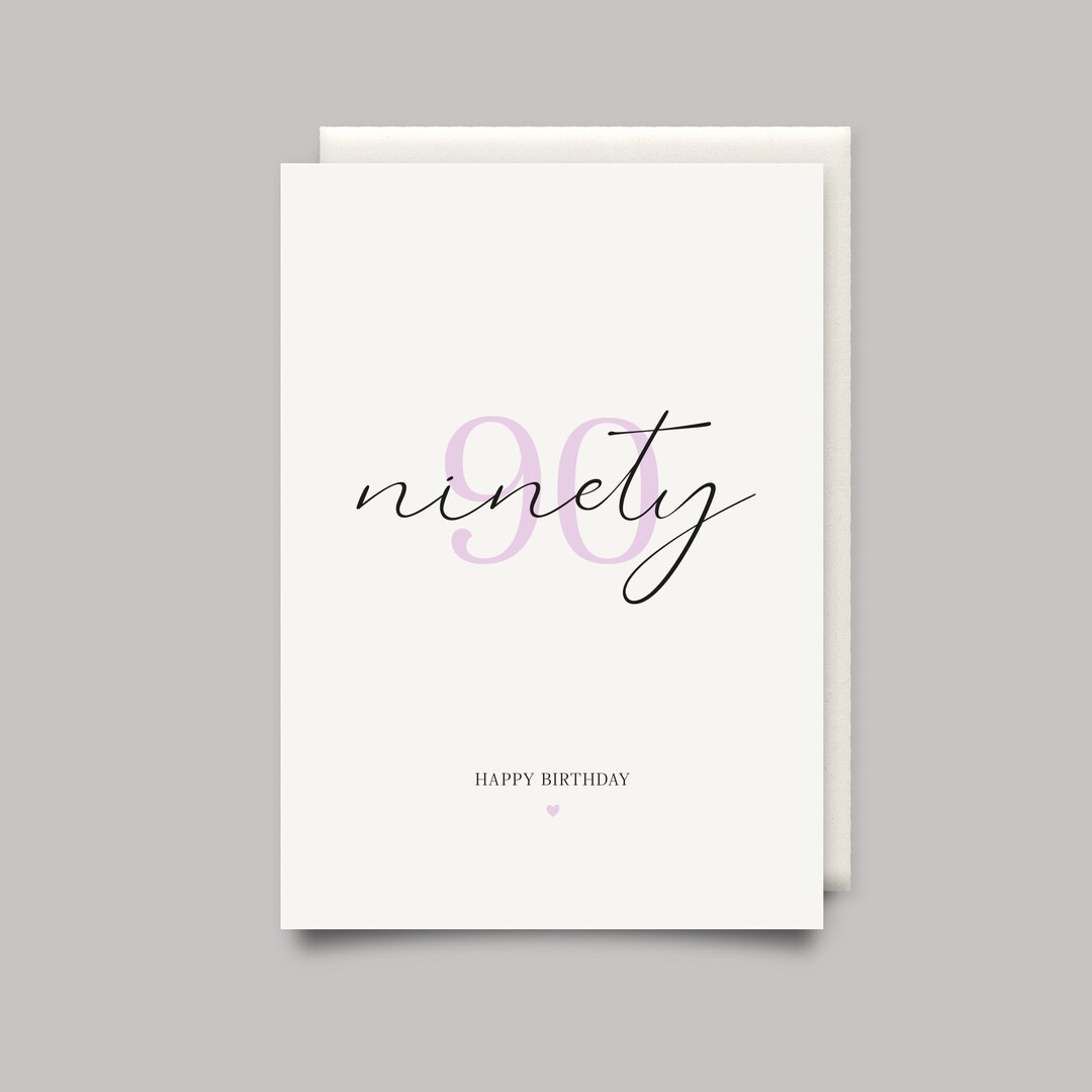 90th Birthday Card - 90 Today - Happy 90th Birthday - Milestone ...