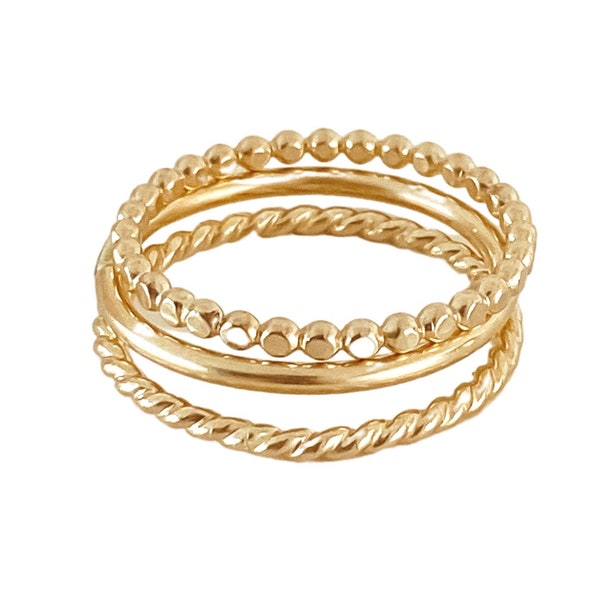 14k Gold Ring Set - Etsy