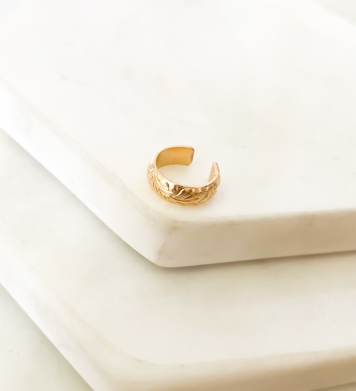 Gold floral ear cuff earring 14k gold filled | Etsy