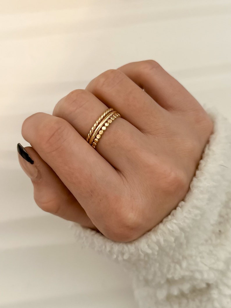 14k Gold Filled Stacking Ring Set - Etsy