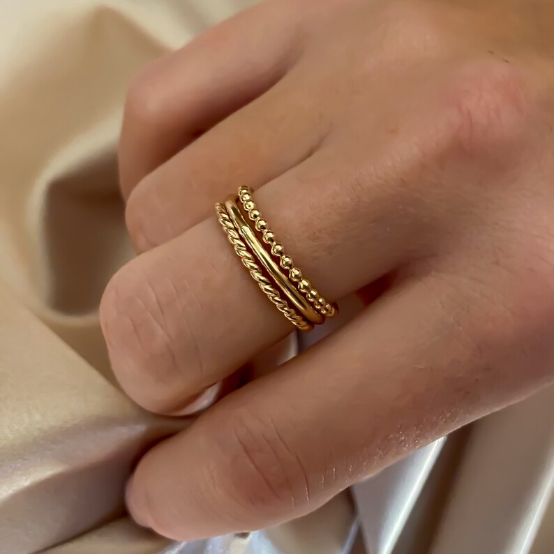 14k Gold Filled Stacking Ring Set - Etsy