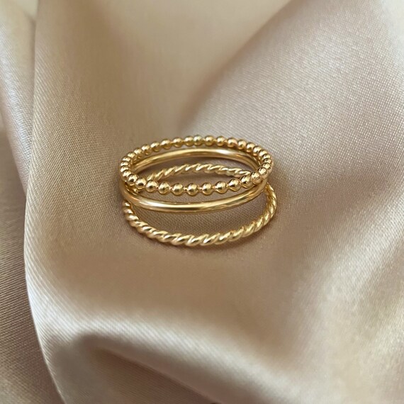 14k Gold Filled Stacking Ring Set - Etsy