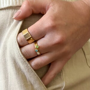 Stackable Birthstone Rings Gold Dainty Birthstone Ring - Etsy