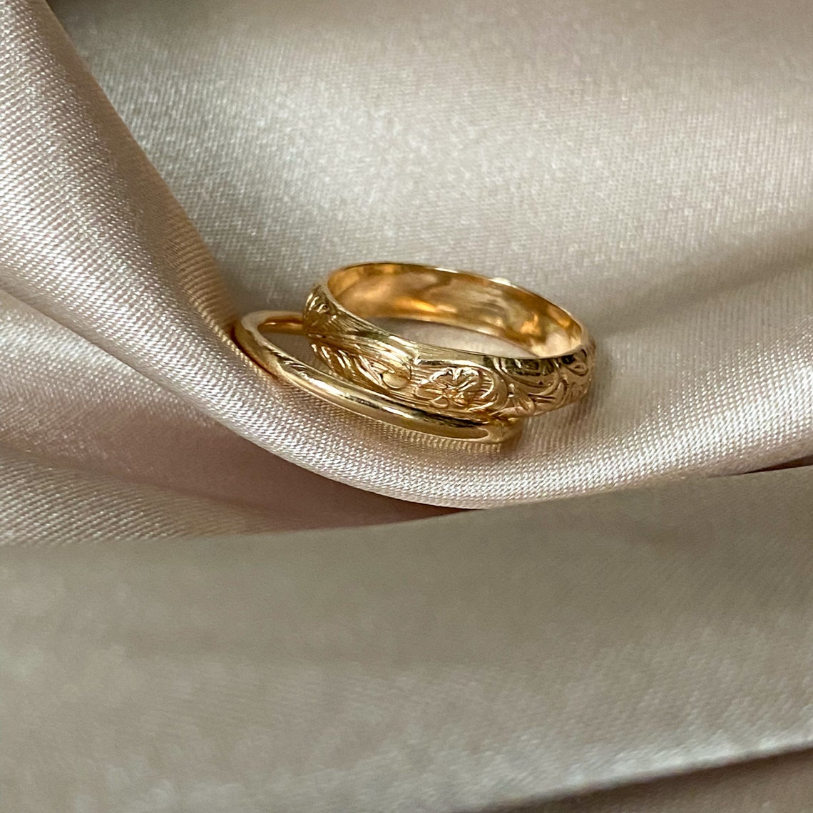 Gold Floral Ring Set 14k Gold Filled Stacking Rings Jewelry - Etsy