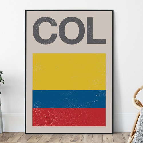 Colombia Flag Mid-century Art Print Travel Poster Print - Etsy UK
