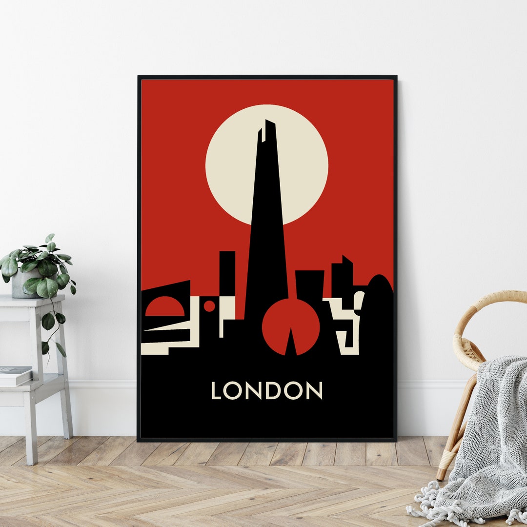 London Skyline, Mid-century, Modernist, Travel Art Print. - Etsy