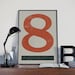 Typography Number Print, Mid-century Modern Art Print. - Etsy