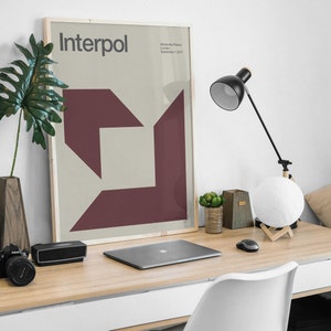 Interpol Reimagined Gig Poster, Mid-century, Modernist Art Print, Music ...