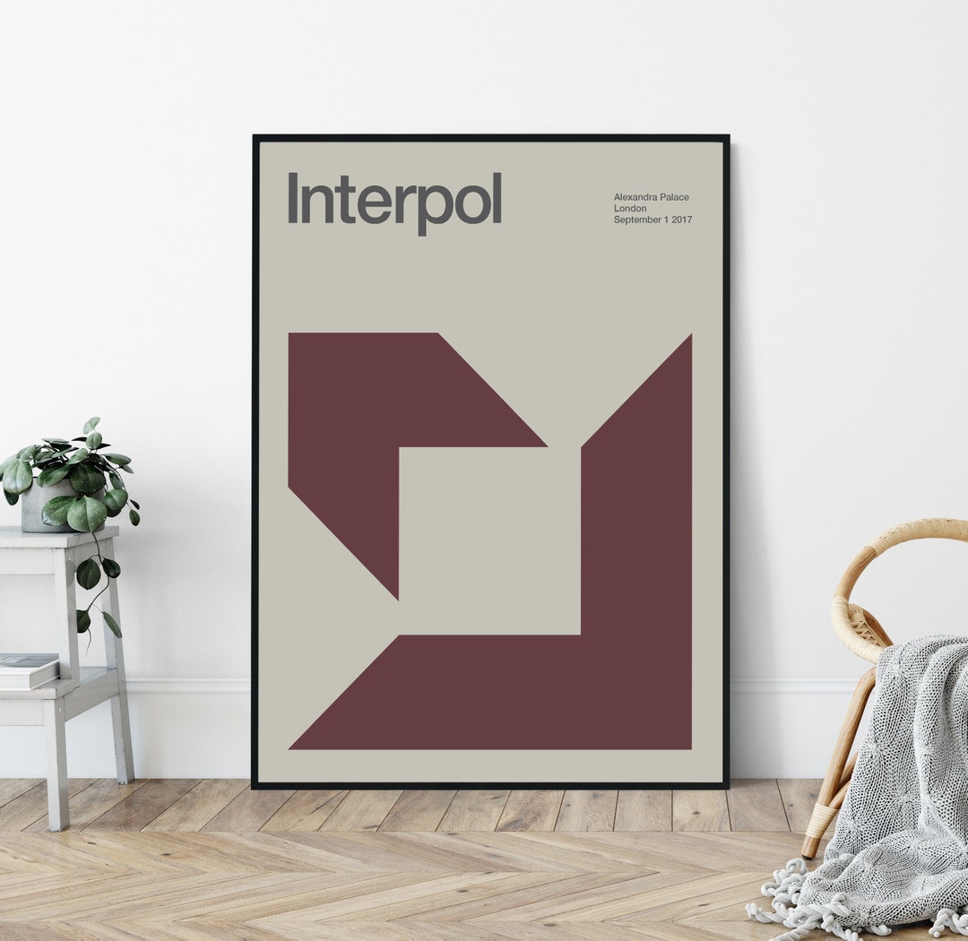 Interpol Reimagined Gig Poster, Mid-century, Modernist Art Print, Music ...