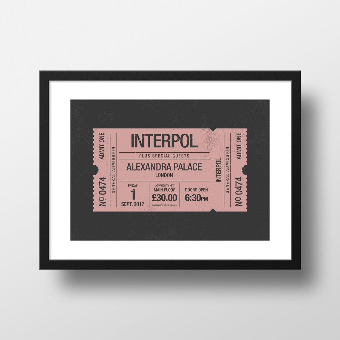 Concert / Gig Ticket Poster Print. Personalised to Feature - Etsy