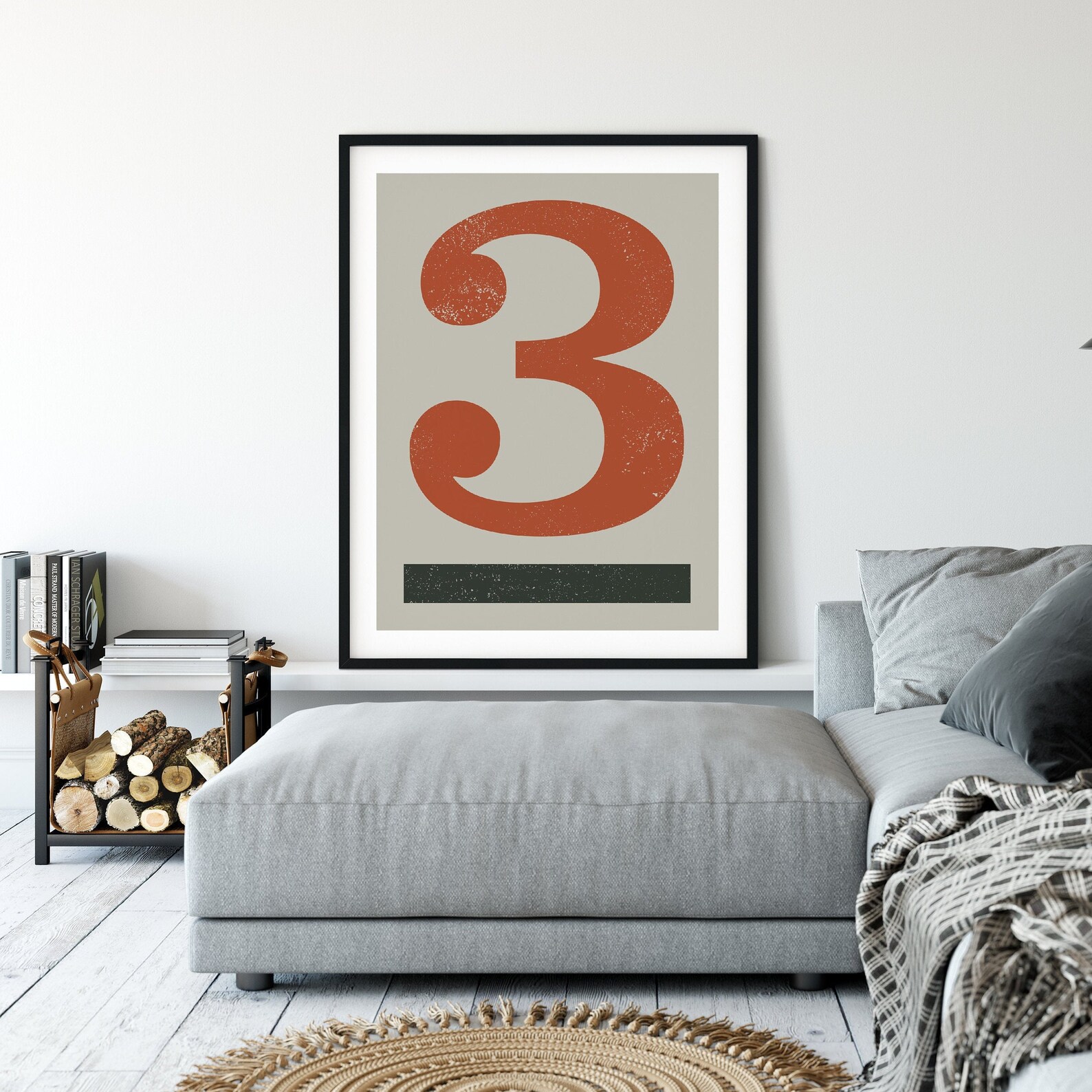 Typography Number Print Mid-century Modern Art Print. - Etsy