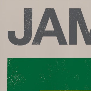 Jamaica Flag Mid-century Art Print, Travel Poster Print, Minimalist ...