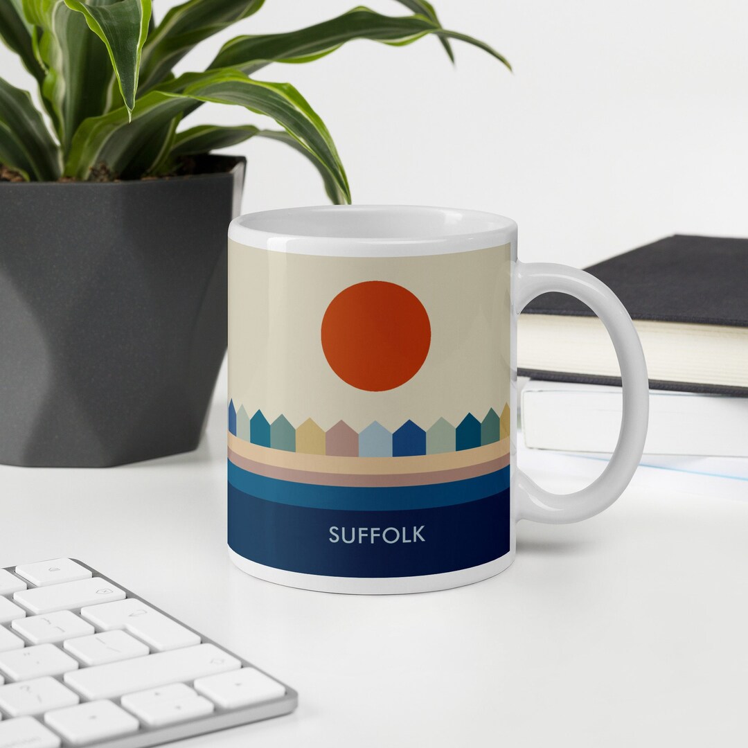 Suffolk Mug, Mid-century, Coastal Beach Art, Minimalist Style. - Etsy