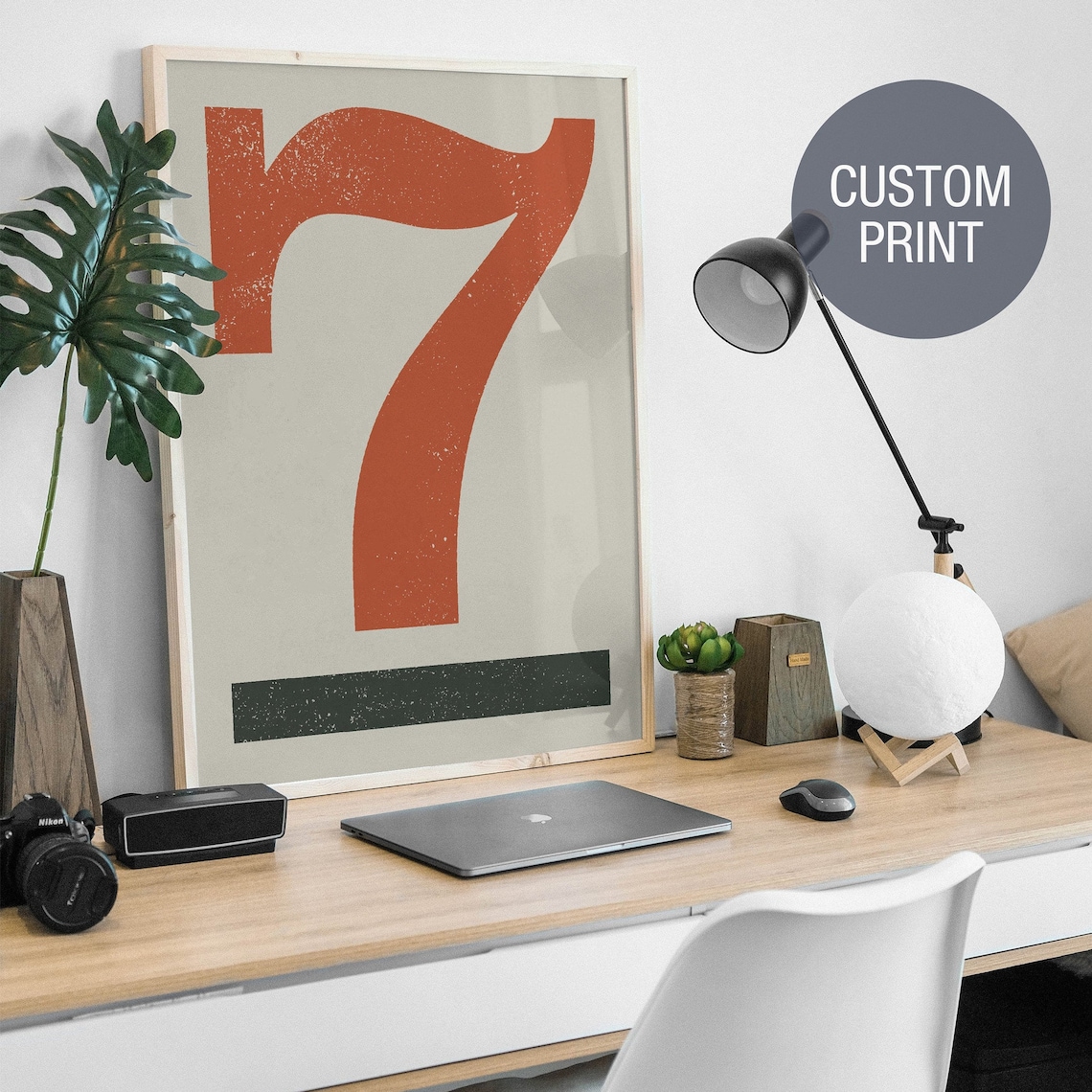 Typography Number Print, Mid-century Modern Art Print. - Etsy