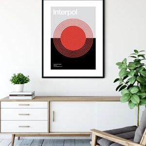 Interpol Reimagined Gig Poster Mid-Century Modernist Art | Etsy