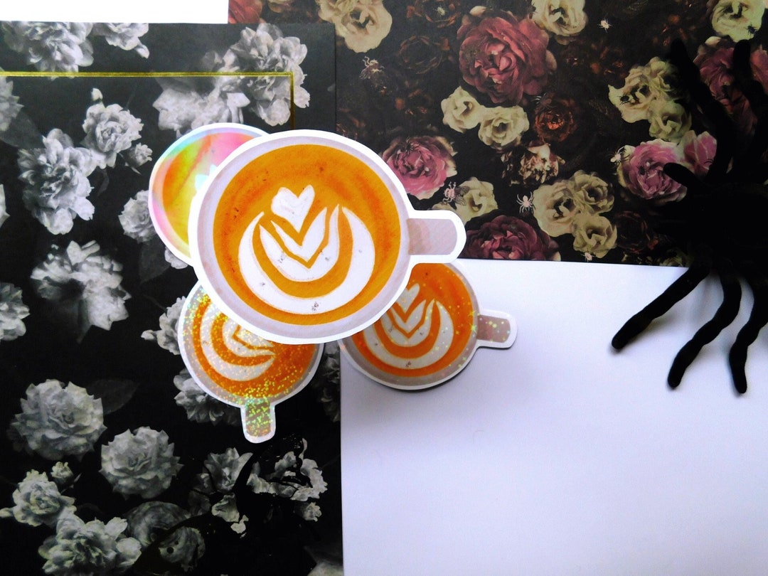 Latte Sticker Coffee Themed Sticker Latte Mug Sticker Food Sticker