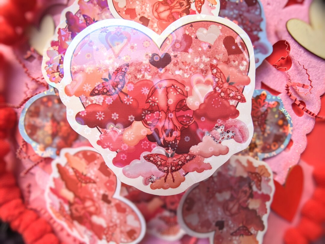 Holographic Heart Sticker Holographic Sticker Hearts Holographic ...