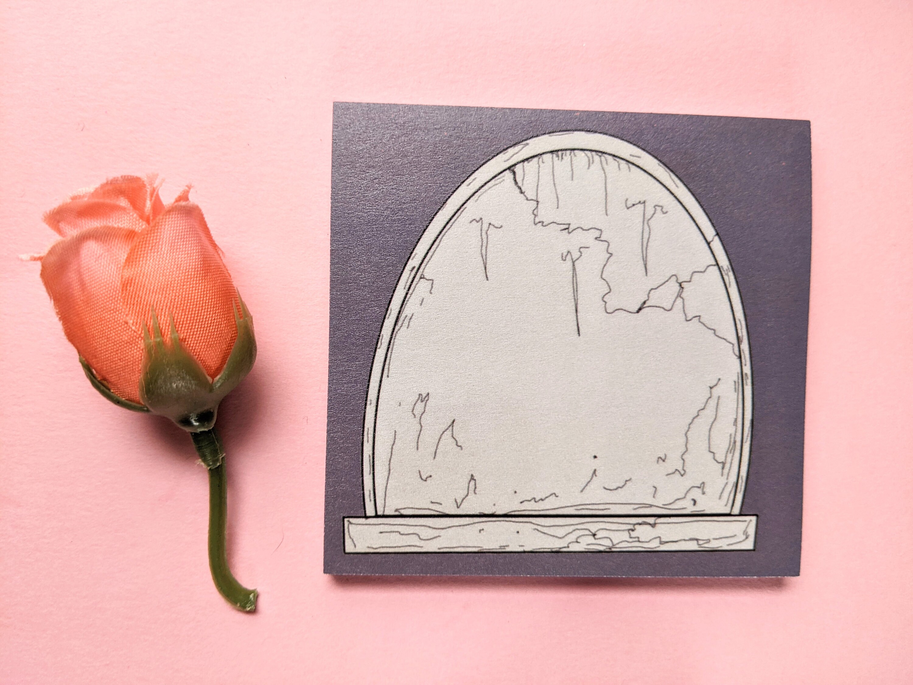 Gray Headstone Post It Notes Goth Sticky Notes Tombstone Sticky Notes ...
