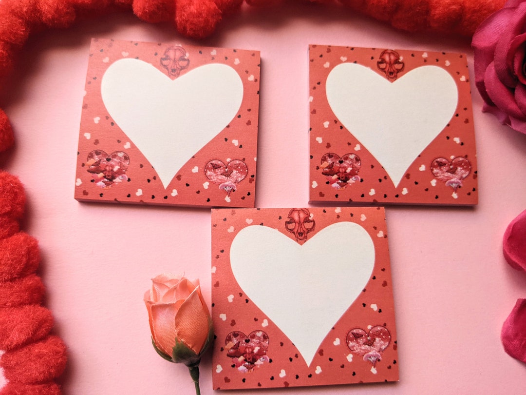 Pink Hearts Sticky Notes || B-grade || Haunted House Notes || Notepad ...