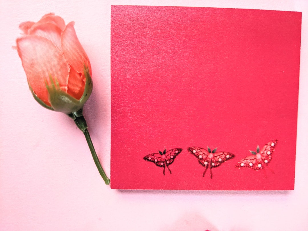 Red Moth Sticky Notes Red Post It Notes Moths Aesthetic Office Supply ...
