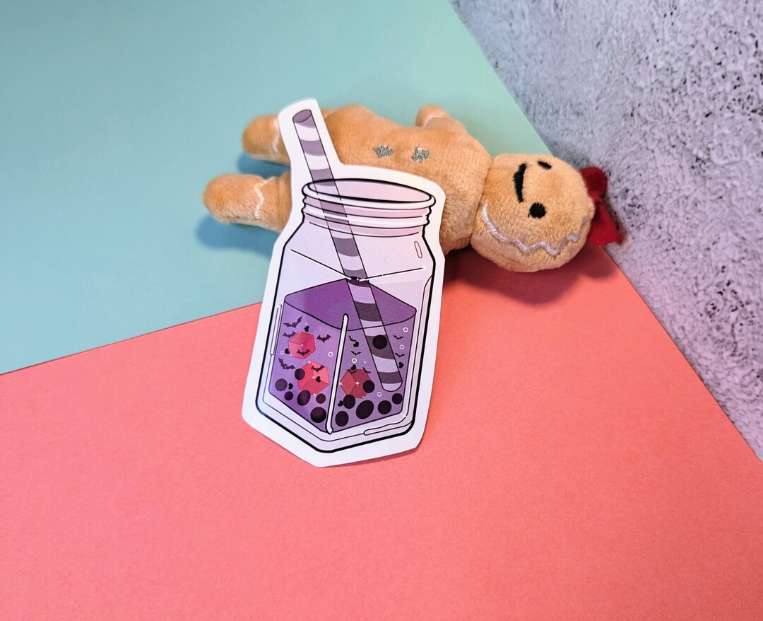 Goth Boba Tea / Cute Boba Sticker / Boba Tea Sticker / Kawaii Sticker ...
